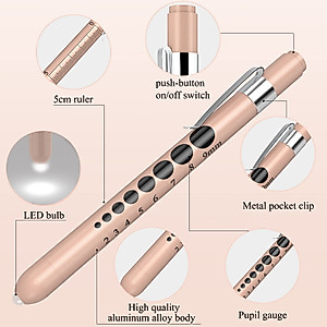 GRICARE 3-Pack Medical Scissors and Pen Light, Medical LED Penlights with Pupil Gauge, Trauma Shears Bandage Scissors with Carabiner-7.5" Surgical Scissors for Nurses, Doctors, Nursing Students, EMT