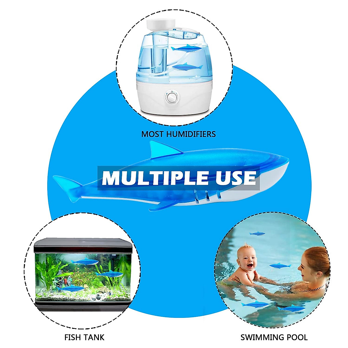 FITORCH Humidifier Cleaner, Universal Humidifier Tank Cleaner Fish for Most Humidifier & Fish Tank, Purifies Water, Eliminates White Dust and Odor, Prevents Hard Water Build-Up(6 Pack)