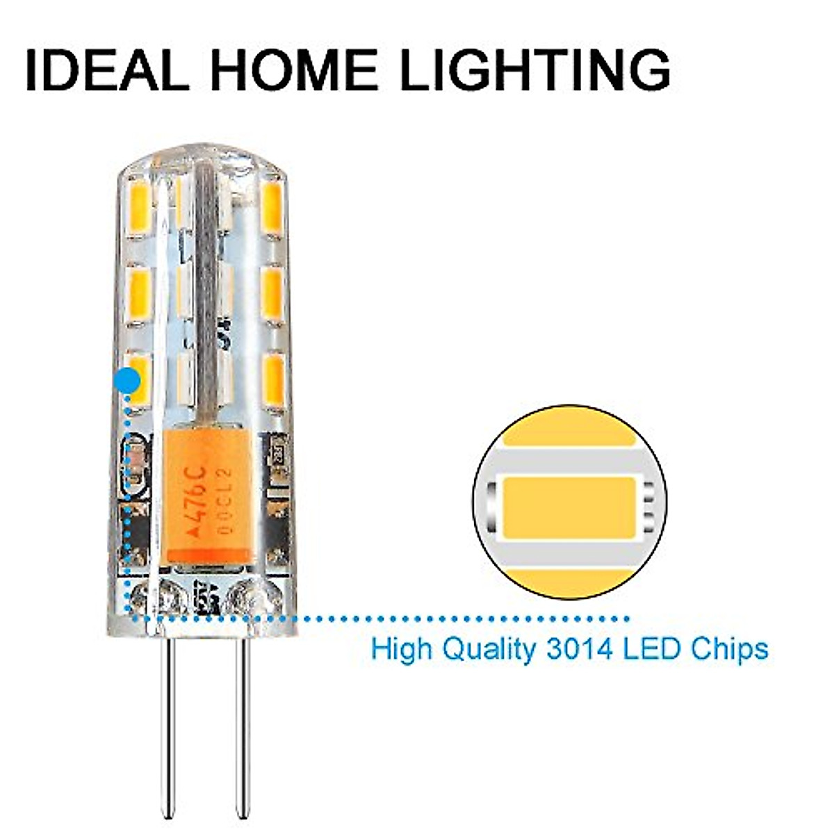 RAYHOO 10pcs G4 LED Bulbs JC Bi-Pin Base Lights 1.5W AC/DC 12V 10W-20W T3 Halogen Bulb Replacement Landscape Bulbs (Warm White 3000K)