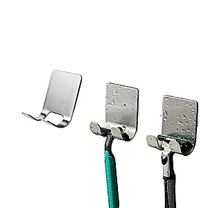 Razor Holder for Shower, Self Adhesive Shaver Hooks, Stainless Steel Waterproof Wall Hanger Stands, Bathroom Kitchen Razor Hanger for Plug Robe Towel (3 Pack)
