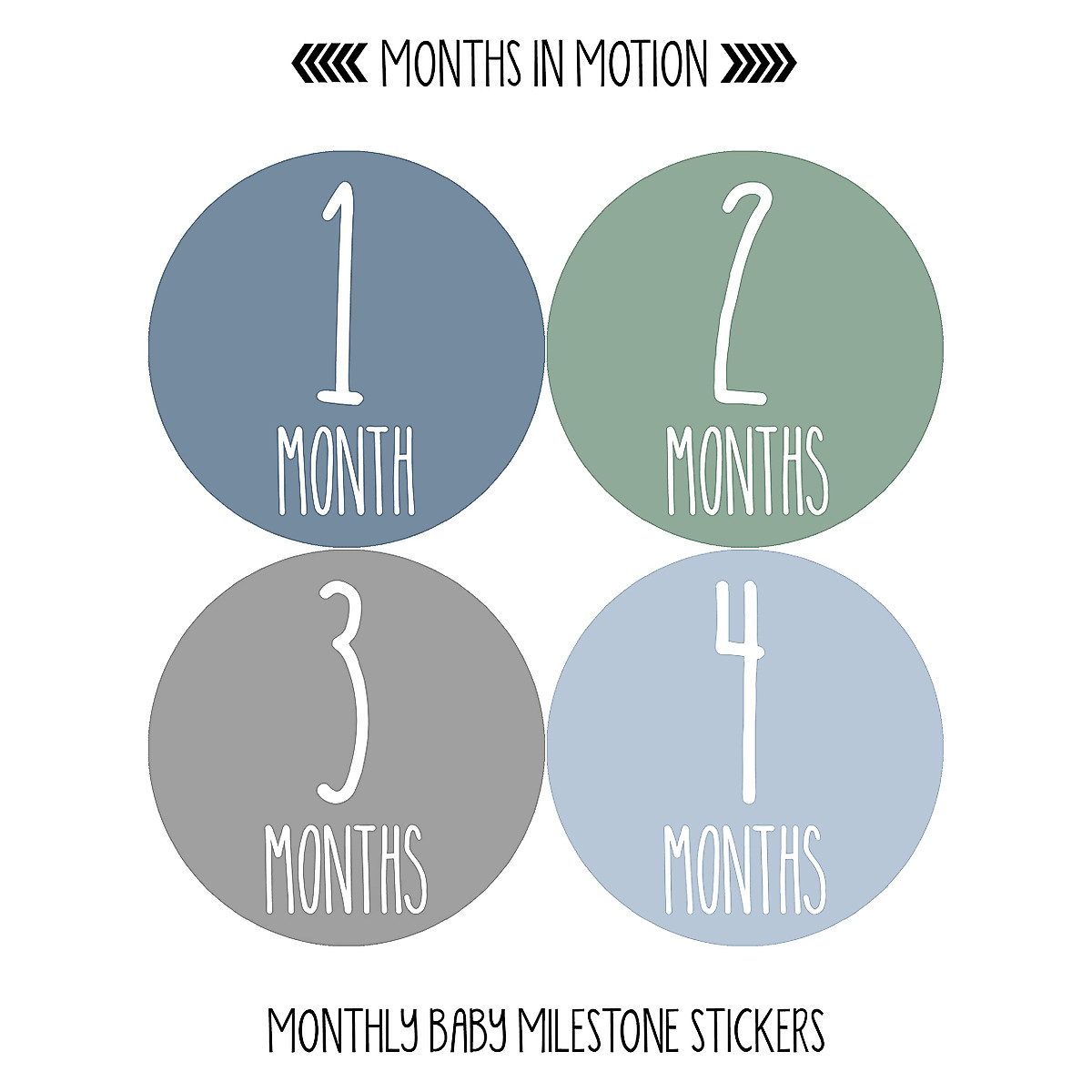 Baby Monthly Stickers | Milestone Stickers | Newborn Month Stickers for Baby Girl or Boy | Gender Neutral Stickers | Birth Announcement (Set of 24)