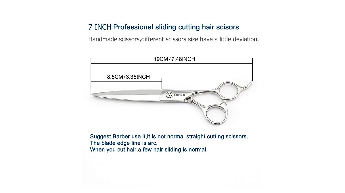 Barber Scissors 7" Professional Sliding Hair Scissors Willow Shape ...