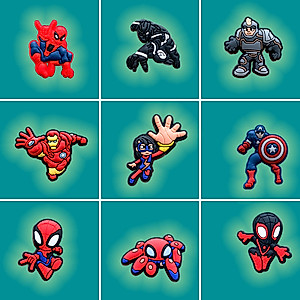 25 40Pcs Hero Charms for Shoe, Superhero Shoe Charms for Clogs Sandals Decoration (25)