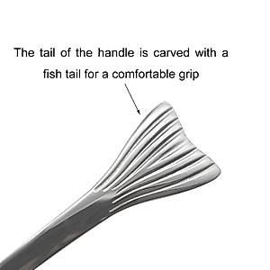 Pinenjoy 2Pcs 6.3inch Fish Spoon 18/10(304) Stainless Steel Flatware for Soup Porridge Dessert Cereal Rice(Silver)