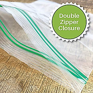 500 count - 7.88" x 7.88 Square Double Zipper Reclosable Resealable Lock Seal Zip Bags, 2 mil, Food Safe, BPA Free