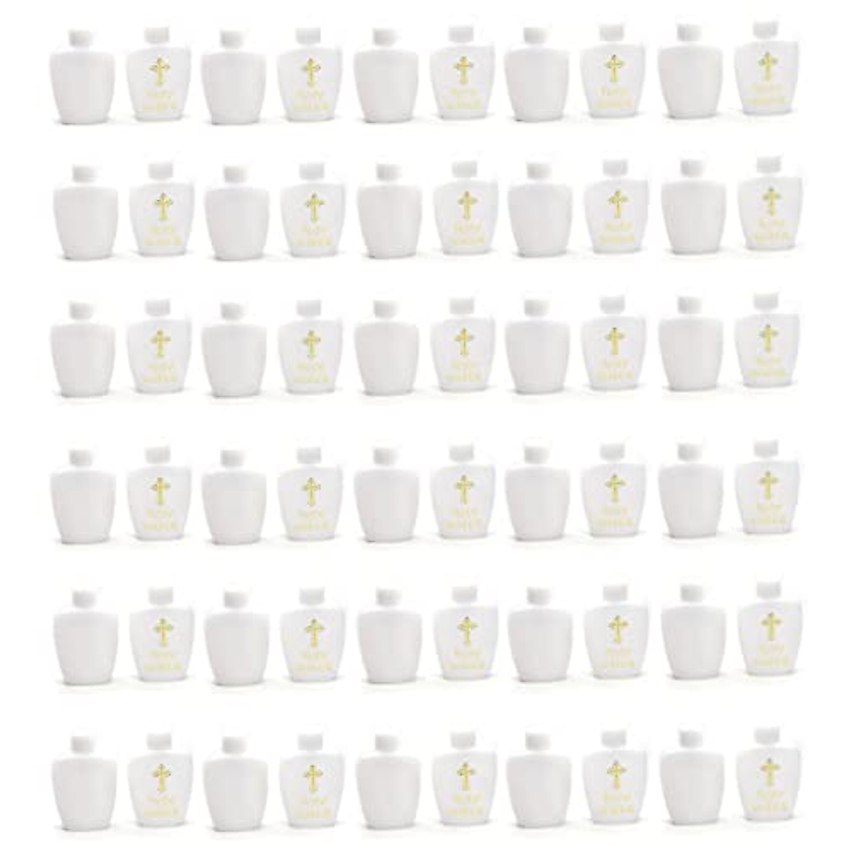 Eyomii 60 Pcs 60Ml Holy Water Bottles Refillable White Holy Water Bottles Holy Water Bottles with Screw Lid Empty Holy Water Bottles for Easter Party Church.