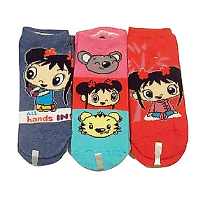 Ni Hao Kai-lan Kid 3 Sock, Size 4-6 Shoe 7-10 (Hands, Character Sections, Red)