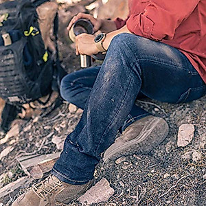 5.11 Tactical Mens Defender-Flex Slim Fit Jeans, Bar Tack Construction, Utility Pockets, Dark Wash Indigo, 36x32, Style 74465