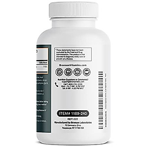 Bronson Magnesium 500 MG Supports Bone & Muscle Health & Nervous System Support - Non-GMO, 240 Vegetarian Tablets
