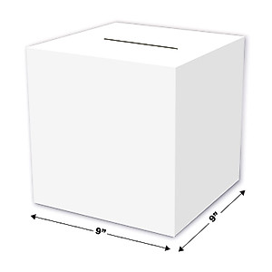 Beistle 2 Piece All-Purpose White Gift Card Boxes For Wedding Receptions, Anniversaries, Birthday Parties, And Graduations