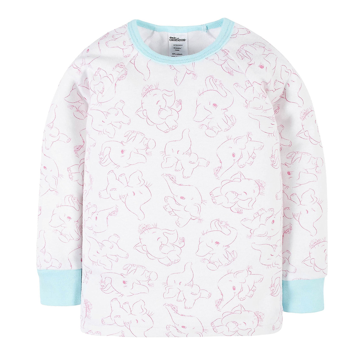 Canticos Unisex-Baby Girls' 4-Piece Snug Fit Cotton Pajamas, Pink, 18 Months