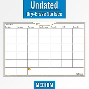 AT-A-GLANCE AW402028 WallMates Self-Adhesive Dry Erase Monthly Planning Surface, 18 x 12