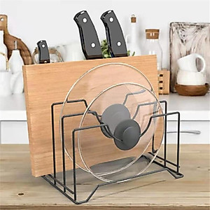 DOUBA Metal Pot Lid Rack Storage Rack Cutting Board Organizer Pot Lid Rack Stove Rack Rack Rack Storage Room