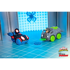 Marvel Spidey and his Amazing Friends Little Vehicle 2-Pack - 5” Disc Dashers Featuring Miles Morales Vs Rhino - Amazon Exclusive