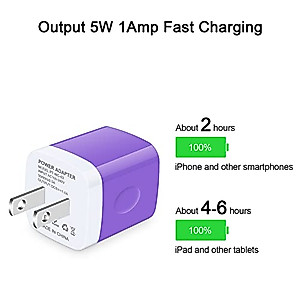 Charger Block, FiveBox 4Pack 1Port 5W 1Amp USB Wall Charger Box USB Plug Power Adapter Cube Charging Brick Base Compatible iPhone 14 13 12 11 Mini Pro Max SE X XR XS 6 7 8 Plus, Samsung, Android, LG