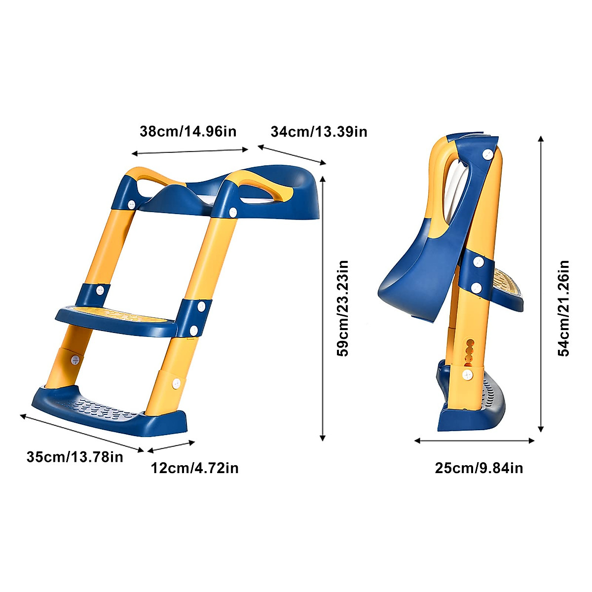 Potty Training Toilet Seat with Step Stool Ladder PU Padded, MateYunkids Foldable Potty Training Chair Seats with Safety Handle, Anti-slip Step Stool Pads for Kids Toddlers