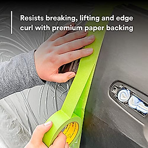 Scotch Performance Masking Tape 233+, 46334, Flexible, Moisture Resistant, Green Color, 18 mm x 55 mm, Automotive Masking Tape