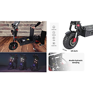 Electric Scooter, Adult high Power Dual Motor Professional Folding Off Road 14inch Fat tire Large Two Wheeled Vehicle,OBARTER X7,8000W 60AH60V,Ideal Condition Speed 56MPH,Range 125 Miles (with seat)