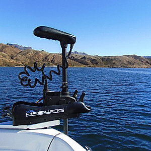 PARKHO HASWING Electric Trolling Motor – 12V 48" 55lbs Cayman GPS Anchor Control Shaft Bow Mount Fishing Boat Saltwater Freshwater with Wireless Remote Quick Release Bracket Foot Controller