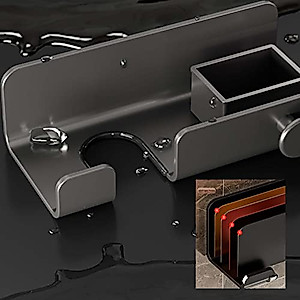 LUYU Nail-Free Glue Adhesive Hair Dryer Holder Wall Mount,Hair Tool Organizer for Bathroom ,Aluminum Alloy Multi-Functional Hair Dryer Rack for Dyson Supersonic（Aluminum Grey）