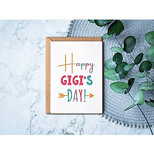 EirlysDesigns Happy Gigi's Day Card. Happy Birthday Card. Mother's Day Card. Card For Gigi. Card For Grandma. Mother's Day Card. Gigi Gift. Gift For Her, 5 x 7 inches