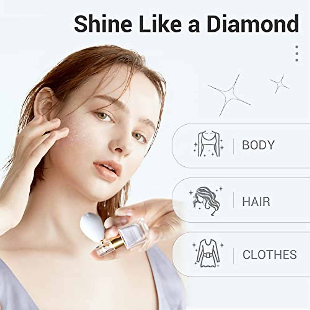 LATIBELL Body Glitter Spray, Pink Glitter Spray for Hair and Body, Glitter Body Spray Cosmetic Shimmer Makeup Glitter for Rave Hair Body Face Clothes Nail Art Craft Design - with 1 Jar of Refills