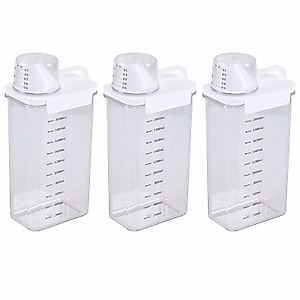 Gainhope 3 Packs Clear Rice Airtight Containers with Measuring Cup and Pourable Spout 2.3L, Kitchen Flour Cereal Dry Food Storage Bin, Plastic All Purpose Dispenser