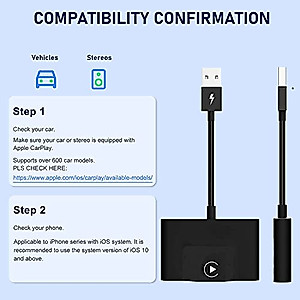 Wireless CarPlay Adapter for iPhone, Wireless CarPlay Dongle Convert Factory Wired CarPlay to Wireless CarPlay, Compatible for Audi/Porsche/Benz/Ford, 5Ghz WiFi Auto-Connect, Support iOS 13+ (Black)