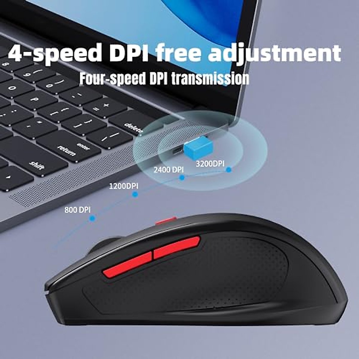 Snpurdiri 60% Wireless Gaming Keyboard and Mouse Combo, Include 2.4G Small Mini 60% Merchanical Feel Keyboard, Ergonomic Design Vertical Feel Wireless Mouse