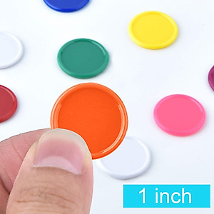 Coopay 300 Pieces 10 Colors Bingo Chips Bulk, 1 Inch Game Tokens Kids Reward, Plastic Learning Counters Disks Counting Discs, Poker Chips Bingo Markers for Math Practice (Style 2)