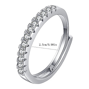 Adjustable Simulated Diamond Ring for Women Zircon Ring Proposal Rings Engagement Wedding Band (Silver, One Size), Rose Gold,White,Purple