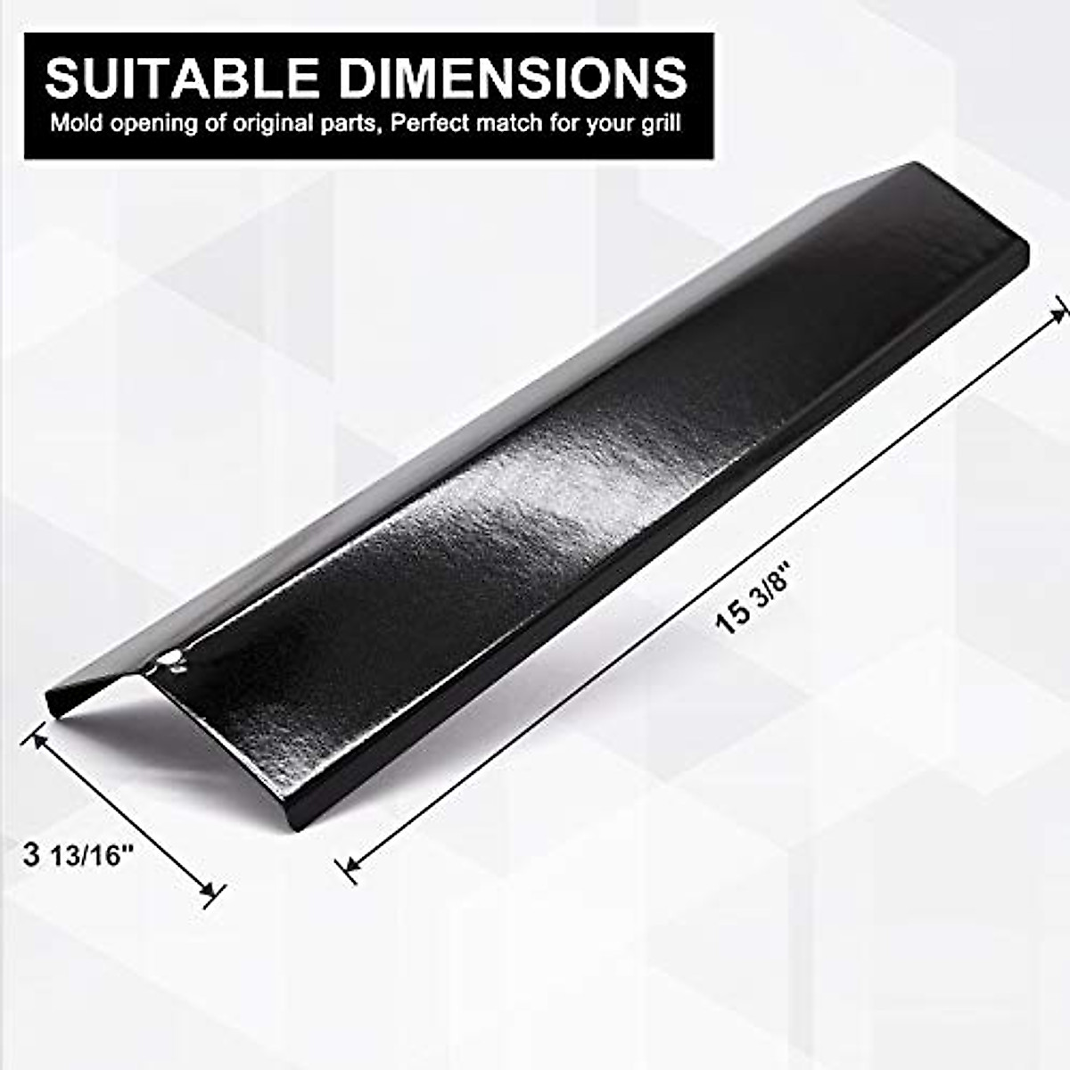 Metal Club Grill Heat Plates for Brinkmann Brinkman 810-3660-S 810-2512-S 810-2511-S Grills, 5-Pack Porcelain Steel Grill Heat Shields Heat Tents Replacement