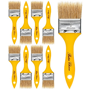 Bates- Chip Paint Brushes, 2 Inch, 9 Pack, Plastic Handle Chip Brush, Brushes for Painting, Stain Brushes for Wood, Natural Bristle Paint Brush, 2 Inch Paint Brush, Chip Paint Brushes for Paint