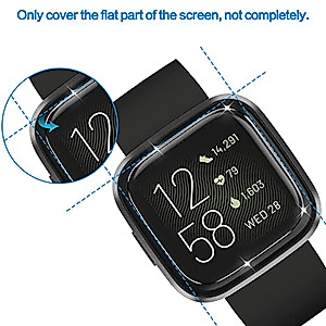 [5 Pack] Compatible for Fitbit Versa 2 Tempered Glass Screen Protector, YMHML Waterproof 9H Hardness Crystal Clear [No-Bubble] Anti- Scratch Easy Installation Film for Fitbit Versa 2 Accessories