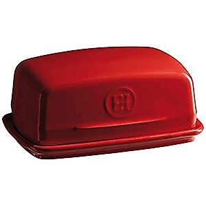 Emile Henry 6.5" x 4.75" x 2.75" Butter Dish | Burgundy