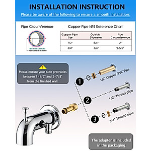 LOCALAND Bathtub Faucet with Sprayer, Tub Spout with Diverter Fits Threaded 1/2" or 3/4" IPS,Chrome Plated