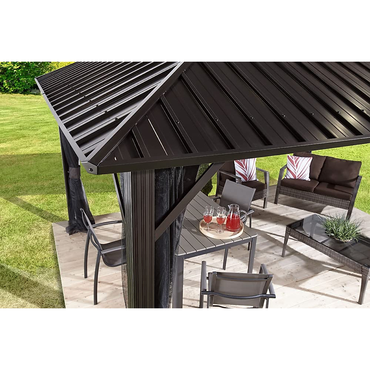Genova Gazebo 12 x 16 ft. Steel roof