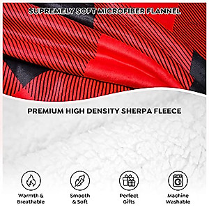 BALEINEHOME Oversized Wearable Blanket Hoodie, Thick Sherpa Fleece Super Warm Blanket Sweatshirt with Zippers and Giant Pocket, for Women and Men (Buffalo Check Red/Black, Zipper)