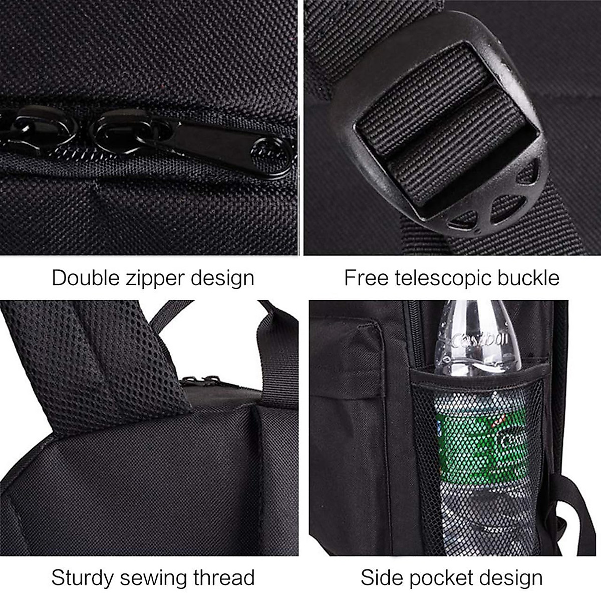 Kriture School Backpack, Unisex Lightweight Water-resistant Daypack Schoolbag Bookbag for Boys Girls Teens, Black