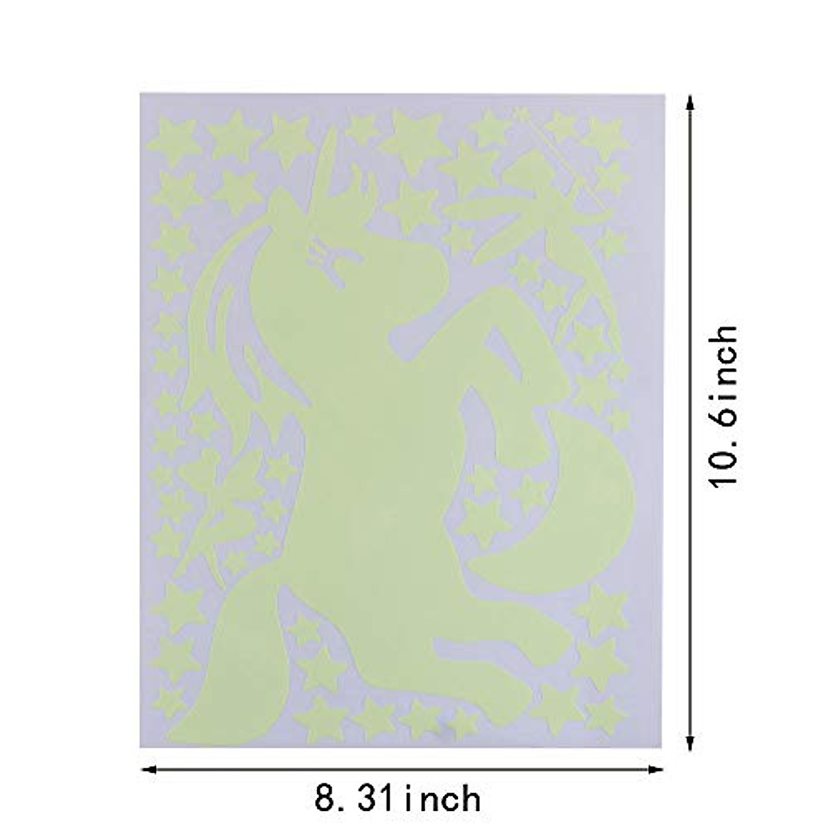 BENBO Wall Decals Glow in Dark Cute Horse Stars Fairytale Fairy Wall Stickers DIY Kids Girls Bedroom Home Nursery Room Wall Mural Decor