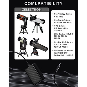 WUKUR Adapter Replacement for Celestron 18778 AC Power Adapter Compatible with NexStar 4SE 5SE 6SE 8SE 130SLT 127SLT LCM 114LCM 90LCM Power Cord【10 Feet Long】
