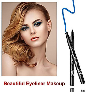 AWCCXMYM 12 Colors Liquid Eyeliner Colorful Set,Red Pink Green Blue White Eyeliner Liquid,Matte Eye Liner Pen Long Lasting Waterproof Eyeliner Pencil Colored Eyeliner Pen