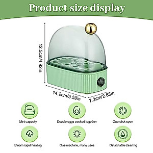 Egg Cooker, Soft Boiled Eggs Cooker, Poacher Hard Boiler Electric Egg Cooker Steamed Eggs Small Egg Steamer Kitchen Gadgets Fast Heating For Dormitory