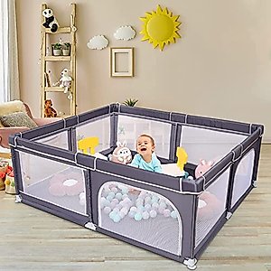 Ronipic Large Playpen for Babies and Toddlers Baby Gate Playpen Outdoor Play Pen Baby Fence Play Area (79"x71"x27")