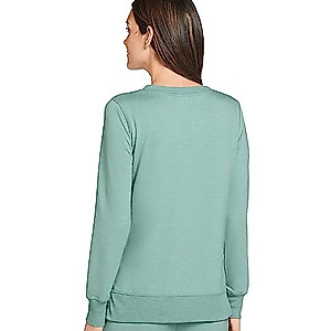 Jockey Women's Loungewear French Terry Sweatshirt, Sage Mint Heather, XS
