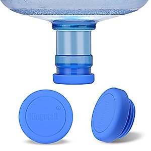 5 Gallon Water Jug Cap, Kingmall 2nd Generation Silicone Reusable Replacement Cap No Spill Top Lid Cover fits 55mm Bottles【Pack of 2, Blue】