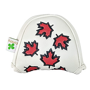 Foretra – Canada Maple Leaf - Golf Putter Headcover Quality PU Leather Magnetic Closure for Mallet Style Putters Scotty Cameron Odyssey Taylormade Ping