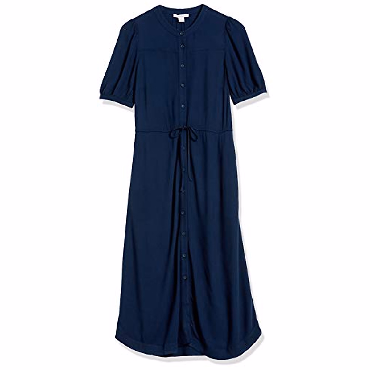 Amazon Essentials Women's Relaxed Fit Half-Sleeve Waisted Midi A-Line Dress, Navy, XX-Large