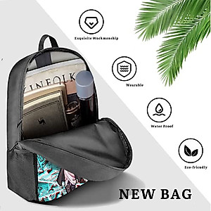 Anime Backpack 17 Inch Multifunction Shoulder Bag Travel Bag Daypack for Boy Girl Teen Cartoon Laptop Bag