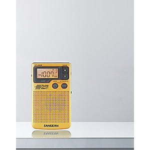 Sangean DT-400W AM/FM Digital Weather Alert Pocket Radio , Yellow